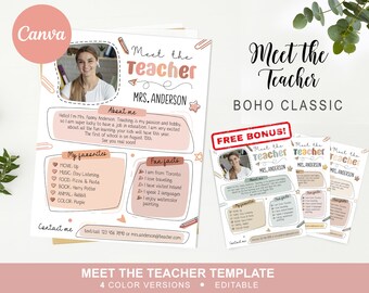 Meet the Teacher Editable Template Back to School Welcome - Etsy