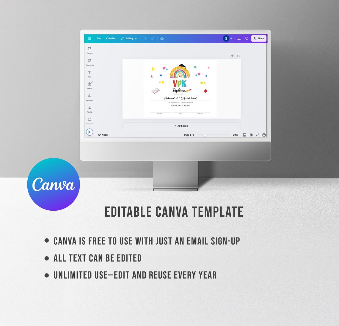 Editable Vpk Diploma With Photo, VPK Certificate, VPK Diploma, VPK ...