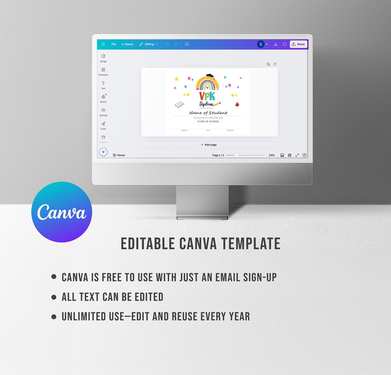 Editable Vpk Diploma With Photo, VPK Certificate, VPK Diploma, VPK ...
