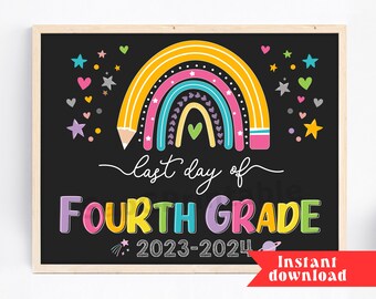 Last Day of School Sign, Printable 2nd Grade Sign, Last Day of Second ...