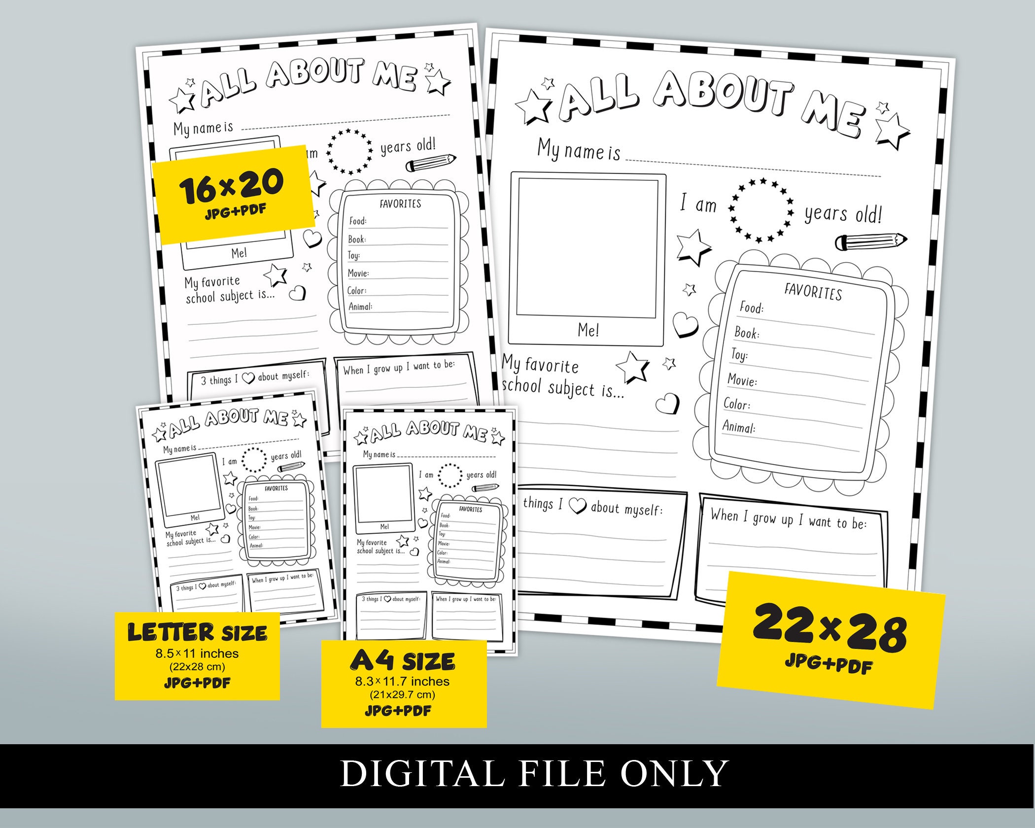 All About Me, All About Me Poster Printable, All About My Teacher ...