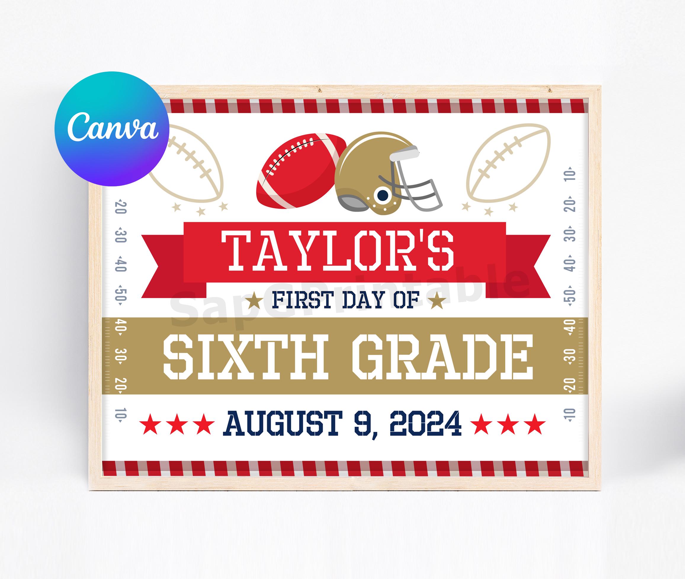 Editable First Day of School Sign, Any Grade Day of School Sign, Back ...