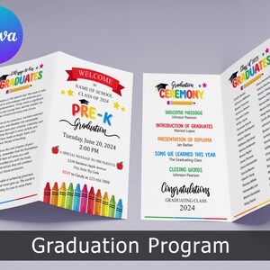 Pre-k Graduation Bundle, Graduation Invitation, Graduation Program ...