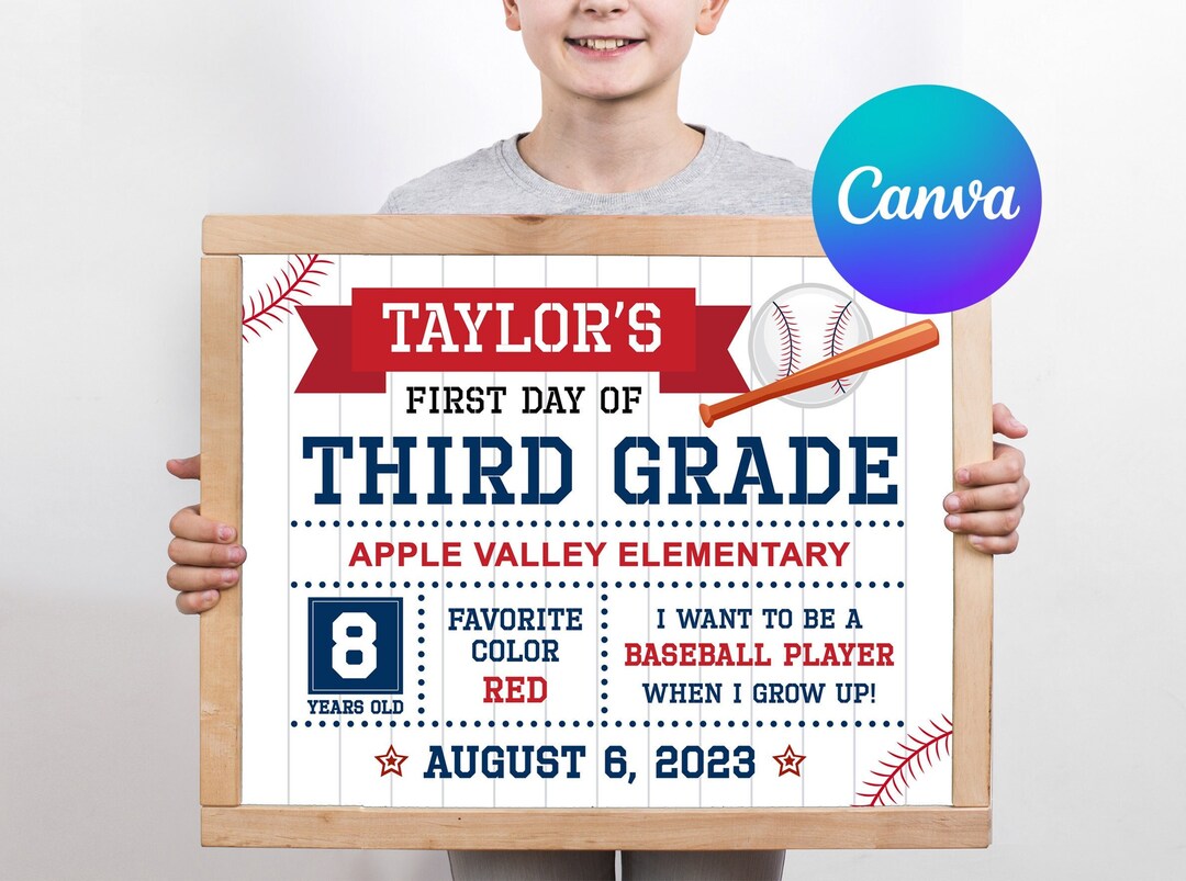 Editable Last Day of School Sign, Any Grade 1st Day of School Sign ...