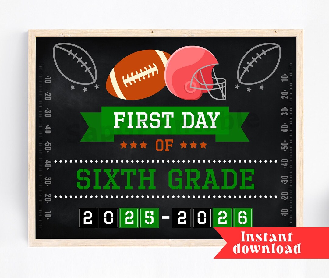 First Day of 6th Grade Football, American Football First Day of Sixth ...