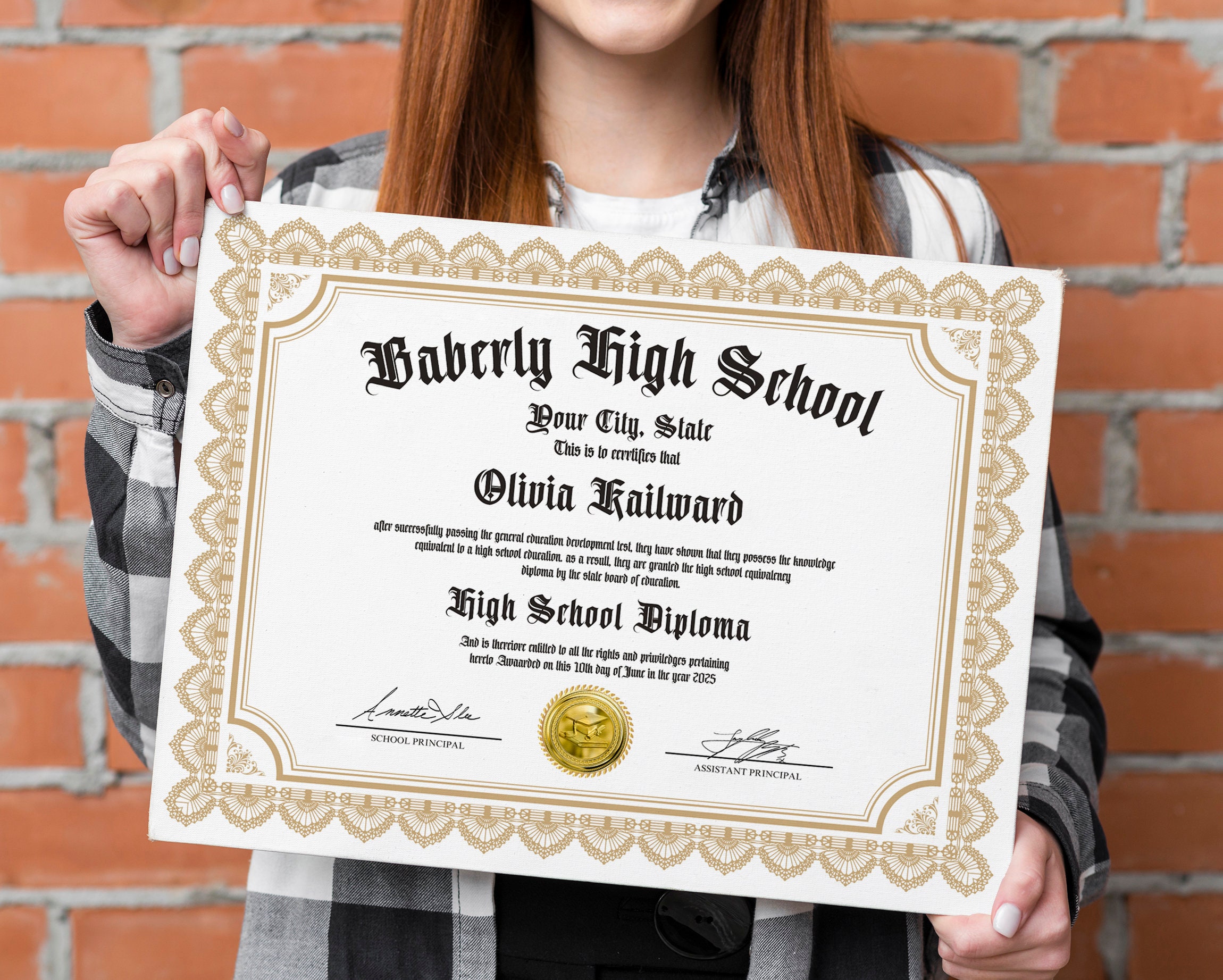 Homeschool Diploma With Gold Seal Template in Canva, College Diploma ...
