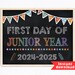 Back to School Pencil Sign, First Day of Junior Year Color Pencil Sign ...
