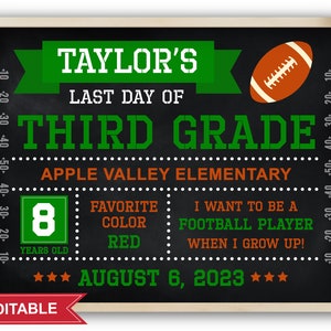 Editable First Day of School Sign, Any Grade 1st Day of School Sign ...