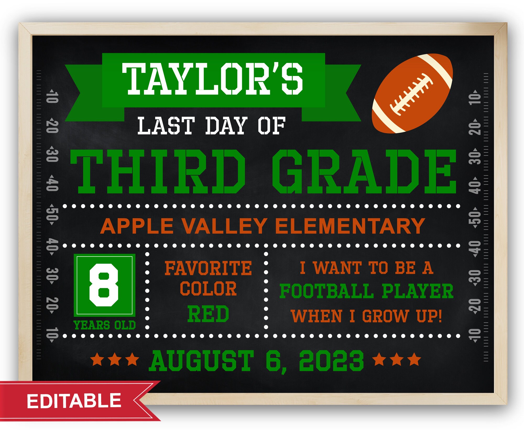 Editable First Day of School Sign Any Grade 1st Day of School - Etsy