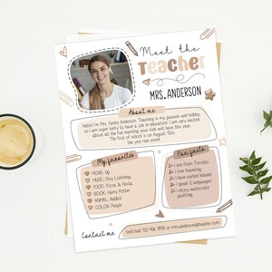 Rose Gold Classic Meet the Teacher Editable Template Editable Teacher ...