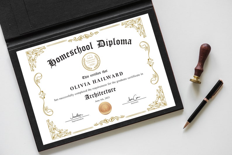 DIY Editable Diploma, Custom Highschool Diploma, Homeschool Diploma ...