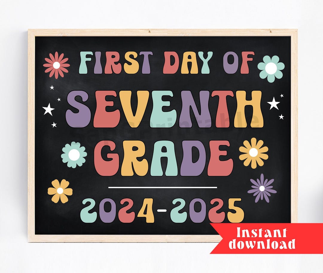Letrero del primer día de clases, letrero de séptimo grado, letrero del ...