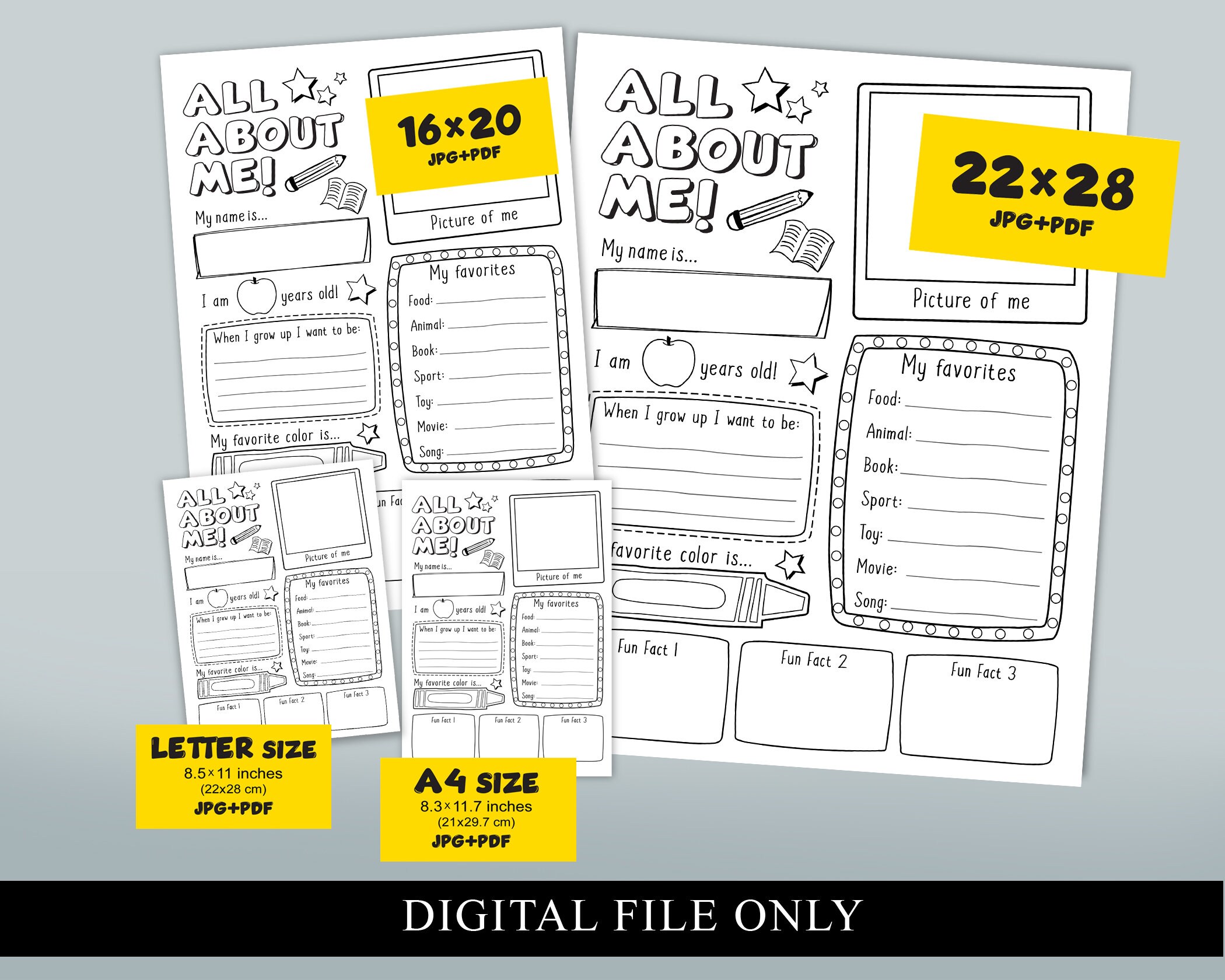 All About Me, All About Me Poster Printable, All About My Teacher ...