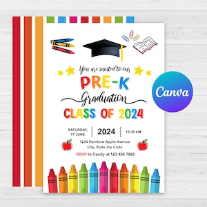 Pre-k Graduation Bundle, Graduation Invitation, Graduation Program ...
