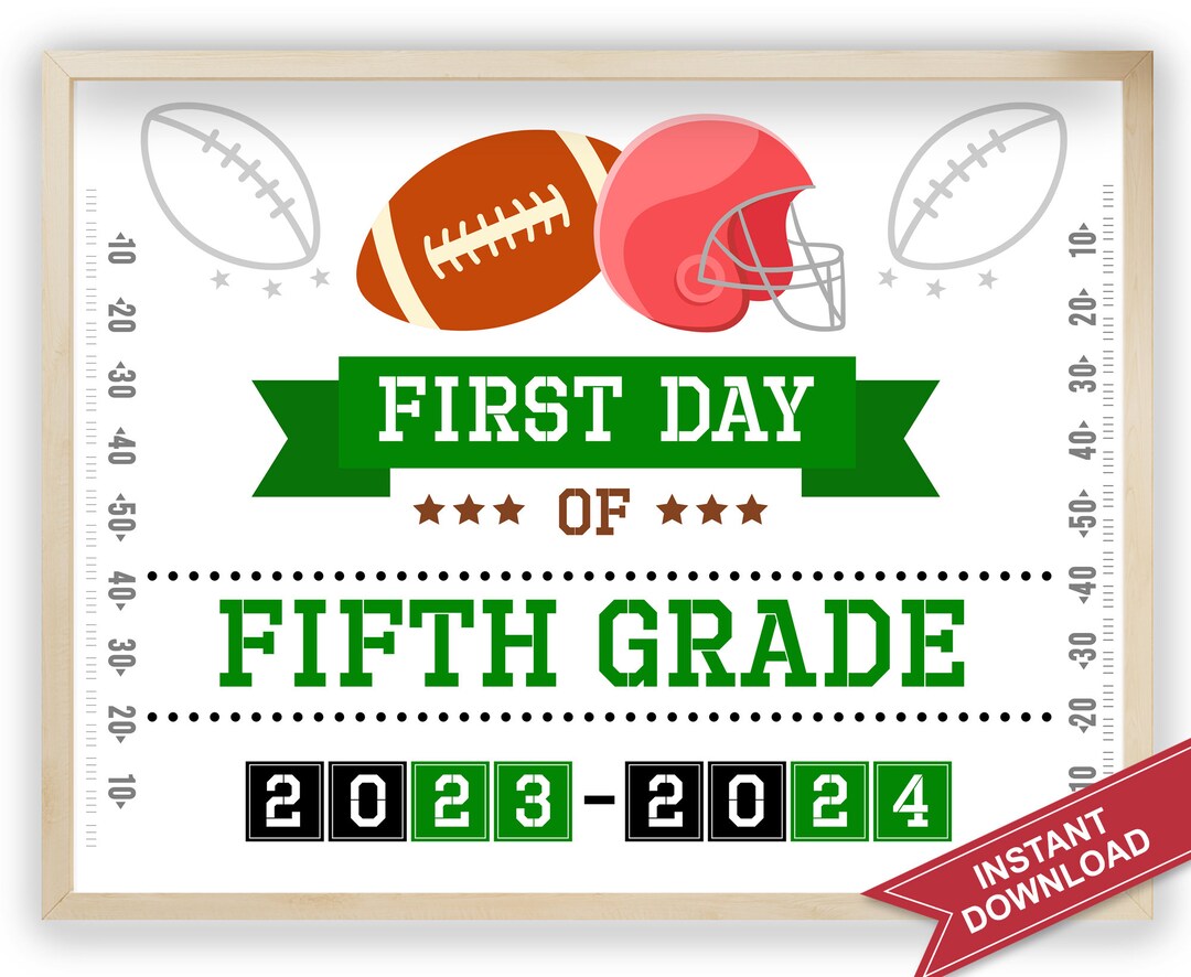 First Day of 5th Grade Football American Football First Day - Etsy