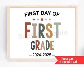 Back to School Pencil Sign, First Day of First Grade Color Pencil Sign ...