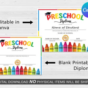 Preschool Graduation Bundle, Graduation Invitation, Graduation Program ...