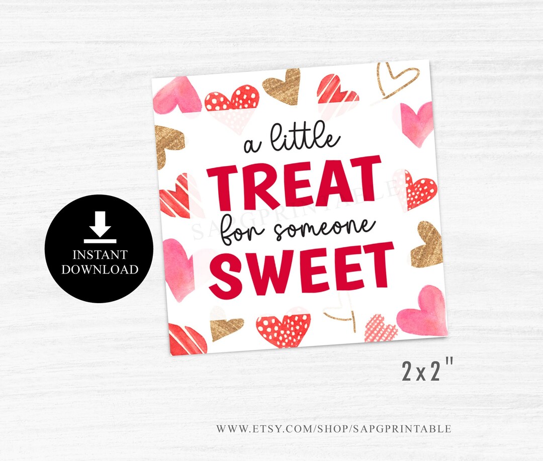 Printable Valentine Treat Tag, A Valentine SWEET Treat Tag, Printable ...