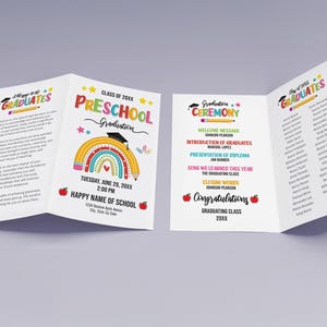 Preschool Graduation, Editable Preschool Graduation Program, Preschool ...