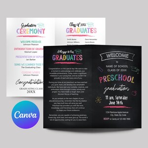 Preschool Graduation, Editable Preschool Graduation Program, Preschool ...