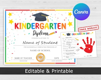 Daycare Graduation Certificate, Daycare Diploma, Daycare Certificate ...