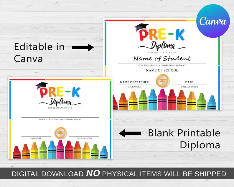 Pre-k Graduation Bundle, Graduation Invitation, Graduation Program ...