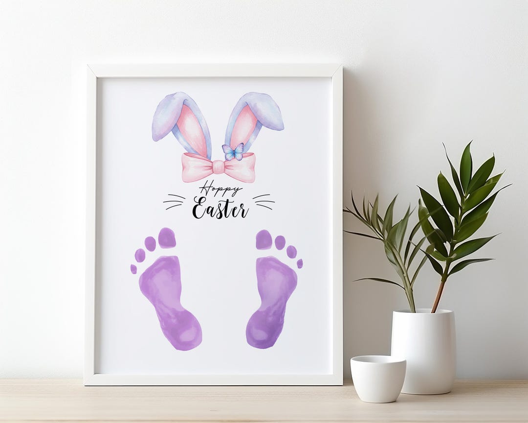 Hoppy Easter, Easter Footprint Art Craft, Daycare Preschool Activities ...