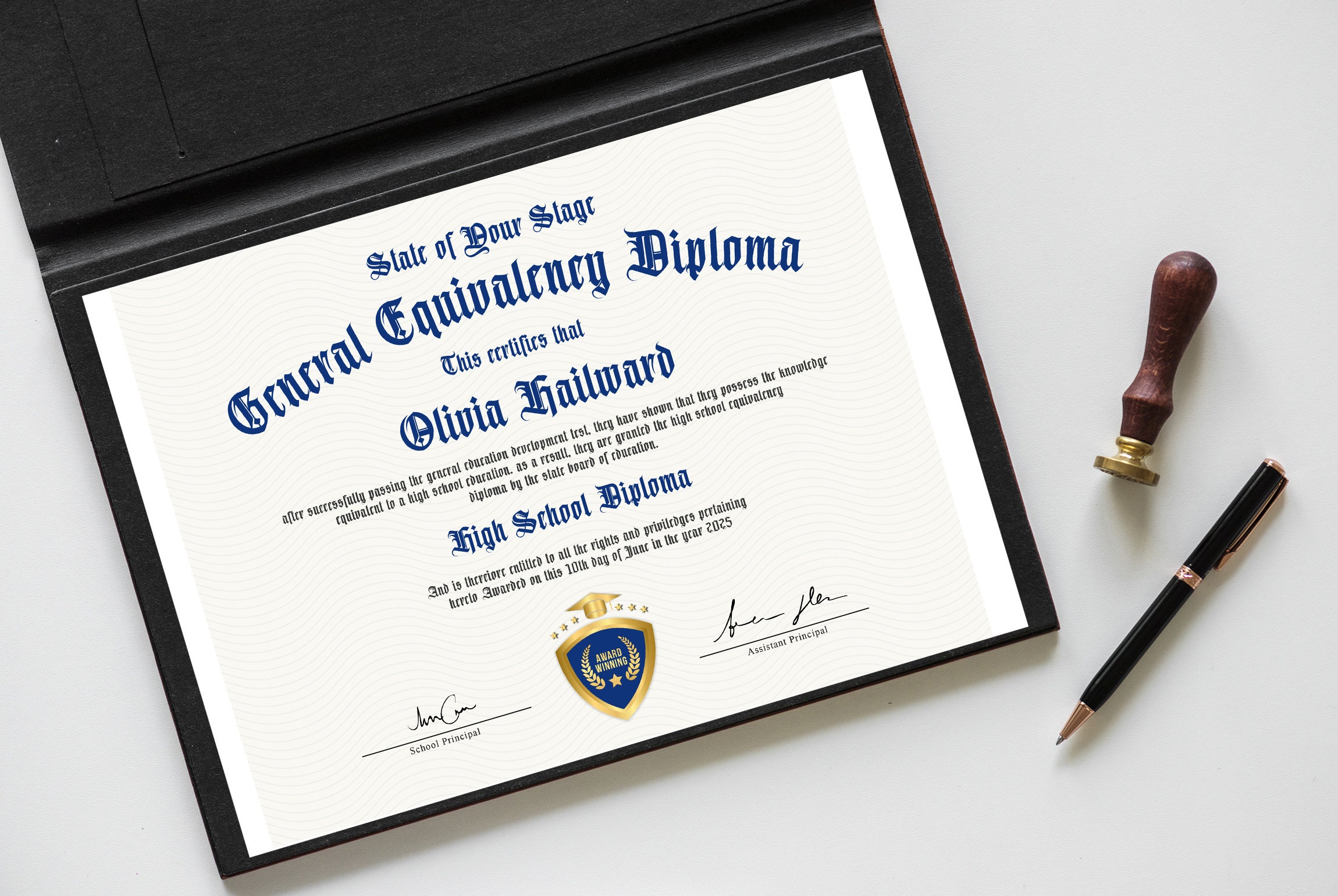High School Diploma Template, Replacement Diploma, Printable Home ...