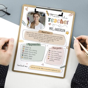 Editable Meet the Teacher Editable Boho Template Teacher Canva Template ...