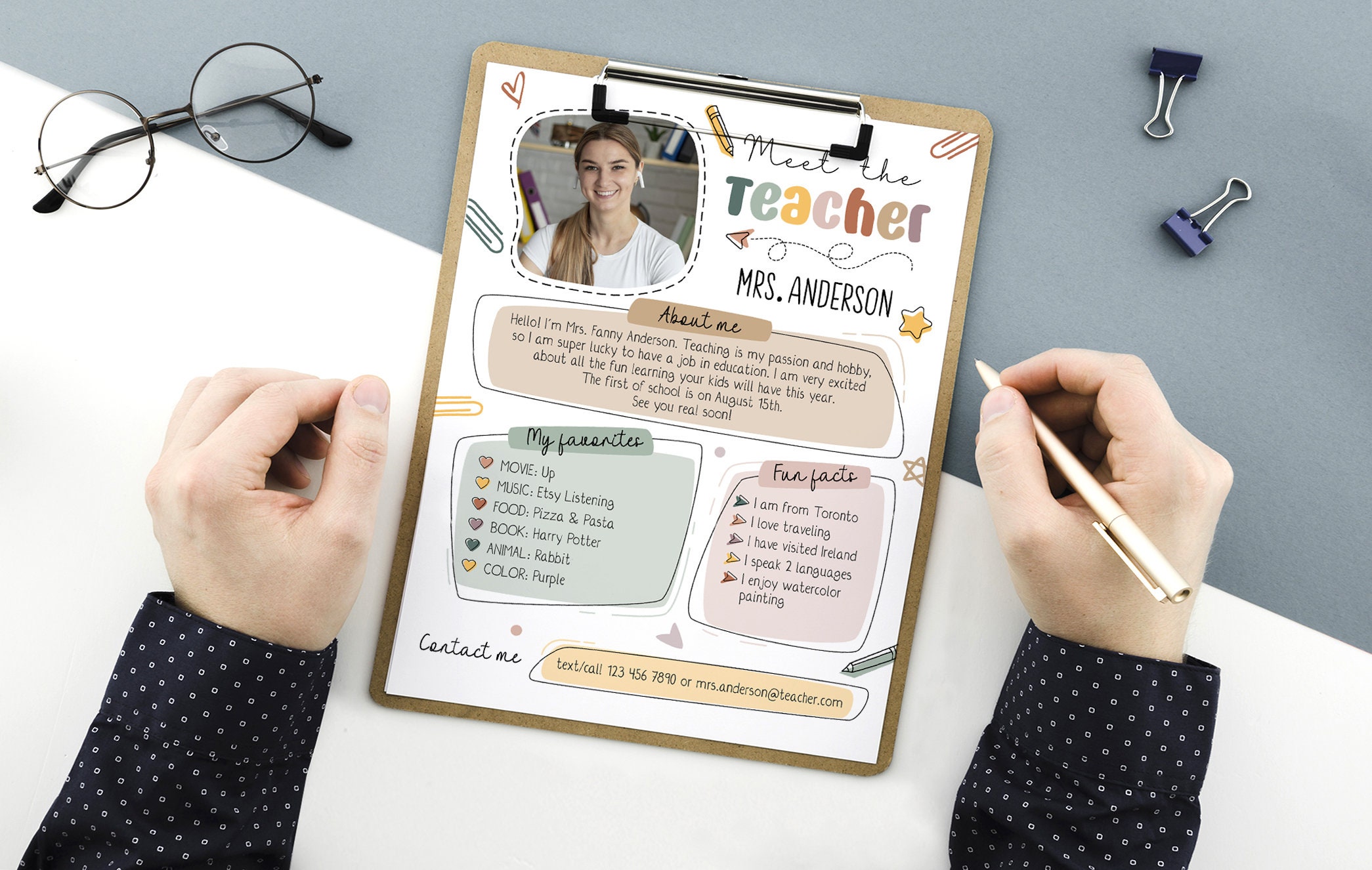 Editable Meet the Teacher Editable Boho Template Teacher Canva Template ...