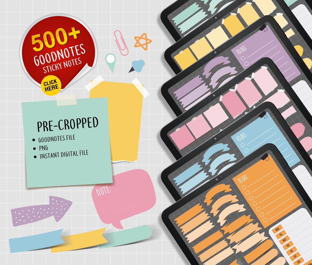 500+ Goodnotes Sticky Notes, Digital Icon Stickers, Digital Planner ...