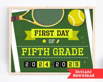 First Day of Kindergarten Tennis, Sport Sign First Day of Kindergarten ...
