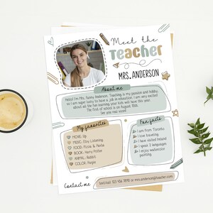 Rose Gold Classic Meet the Teacher Editable Template Editable Teacher ...