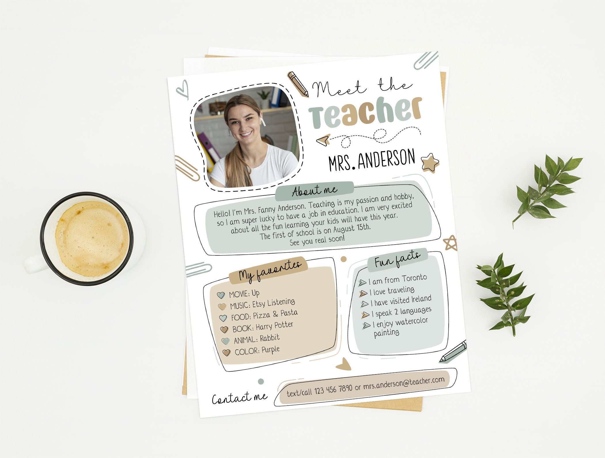 Meet the Teacher Editable Boho Template Editable Teacher Teacher Bundle ...