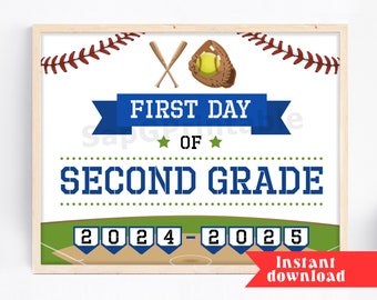 First Day of Second Grade Sign, Printable 2nd Grade Sign, Back to ...