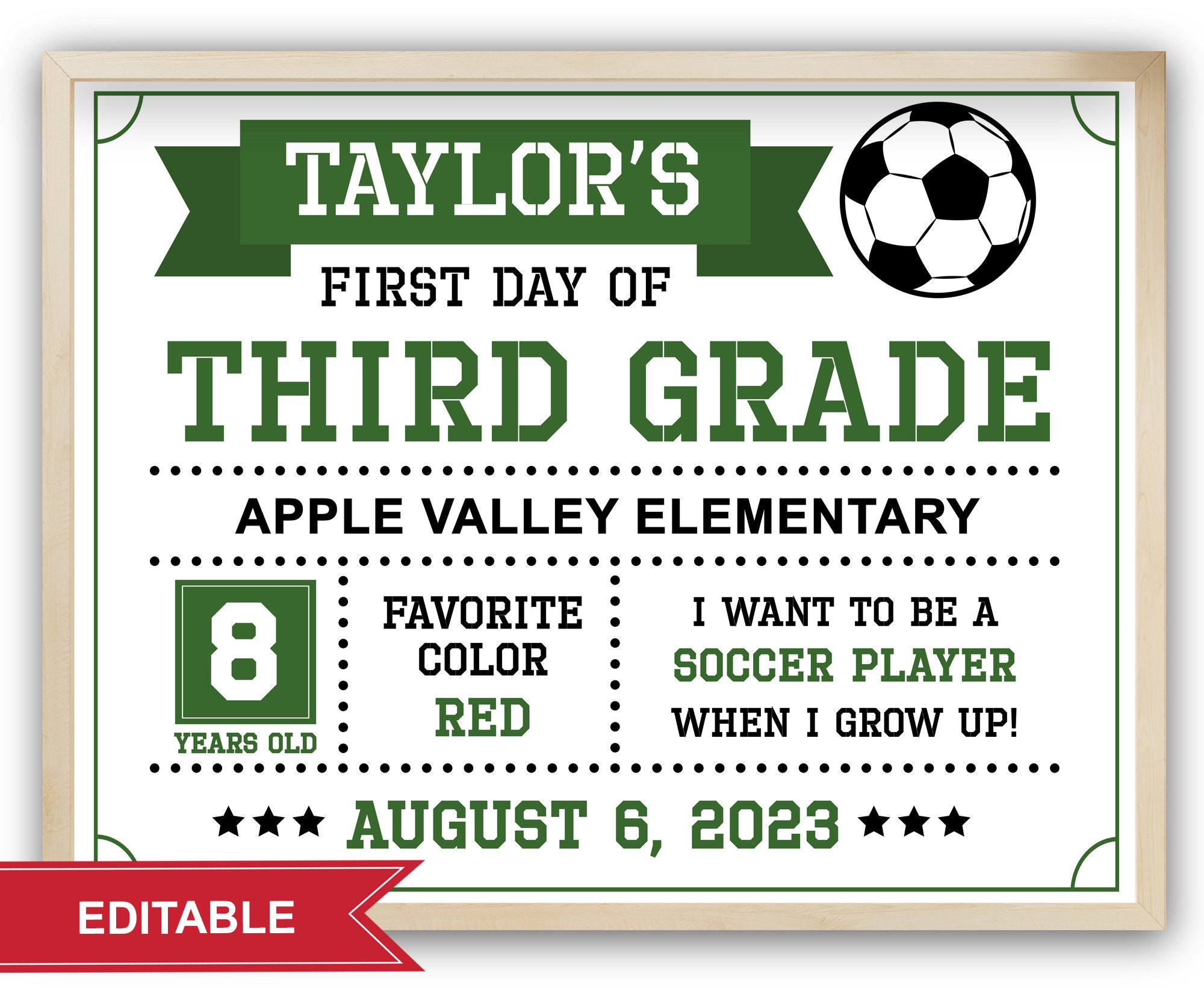 Editable Last Day of School Sign, Any Grade 1st Day of School Sign ...