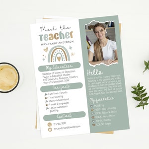 Rose Gold Classic Meet the Teacher Editable Template Editable Teacher ...