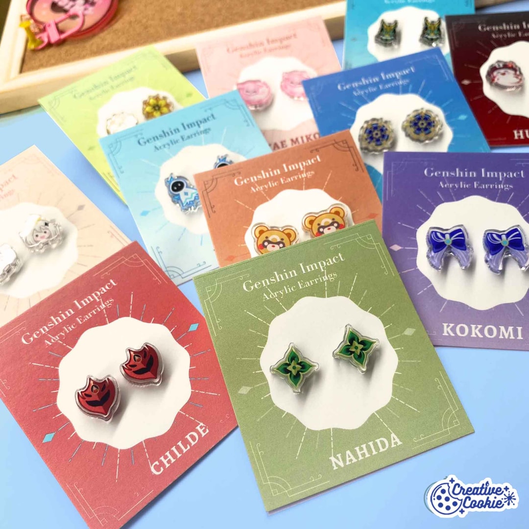 Genshin Impact Acrylic Earrings Part 1 | Character Studs - Etsy