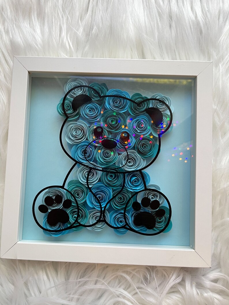 Teddy Bear Flower Box Flower Shadow Box Customized Gift - Etsy