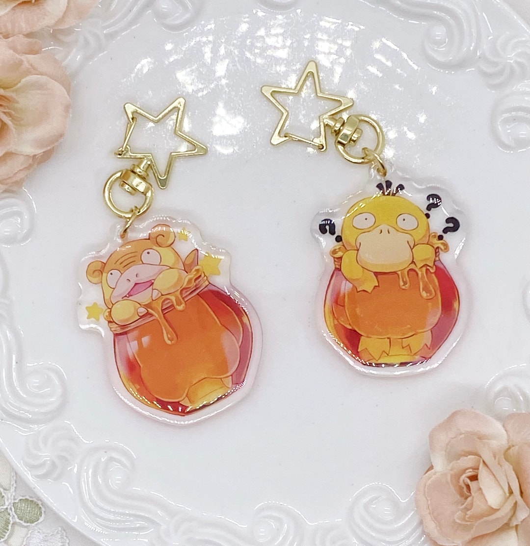 Honey Slowpoke and Psyduck Pokemon Keychain Double Sided - Etsy