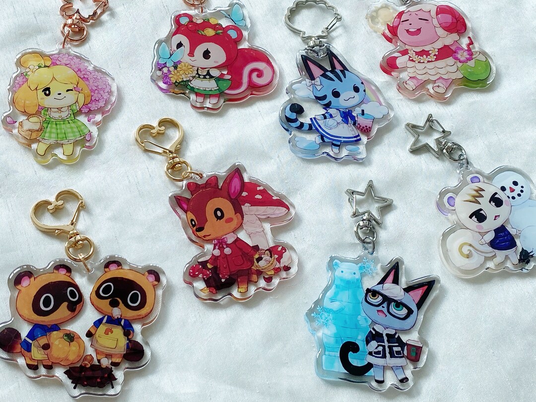 ACNH Keychain Seasonal of Animal Fauna Isabelle Timmy&tommy Poppy Lolly ...