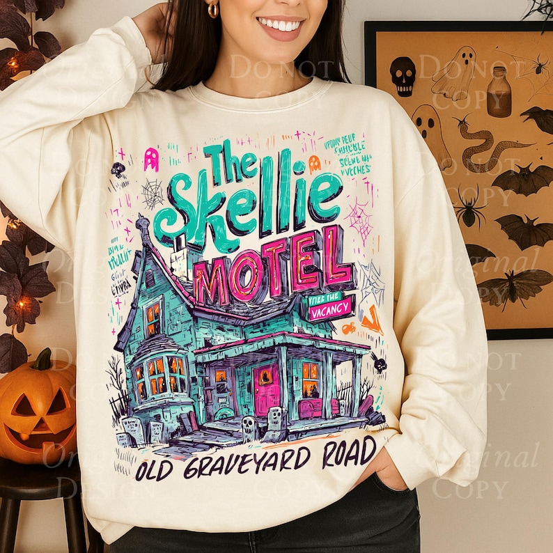 The Skellie Motel PNG, Haunted House Halloween Png, Spooky Retro Vibes ...