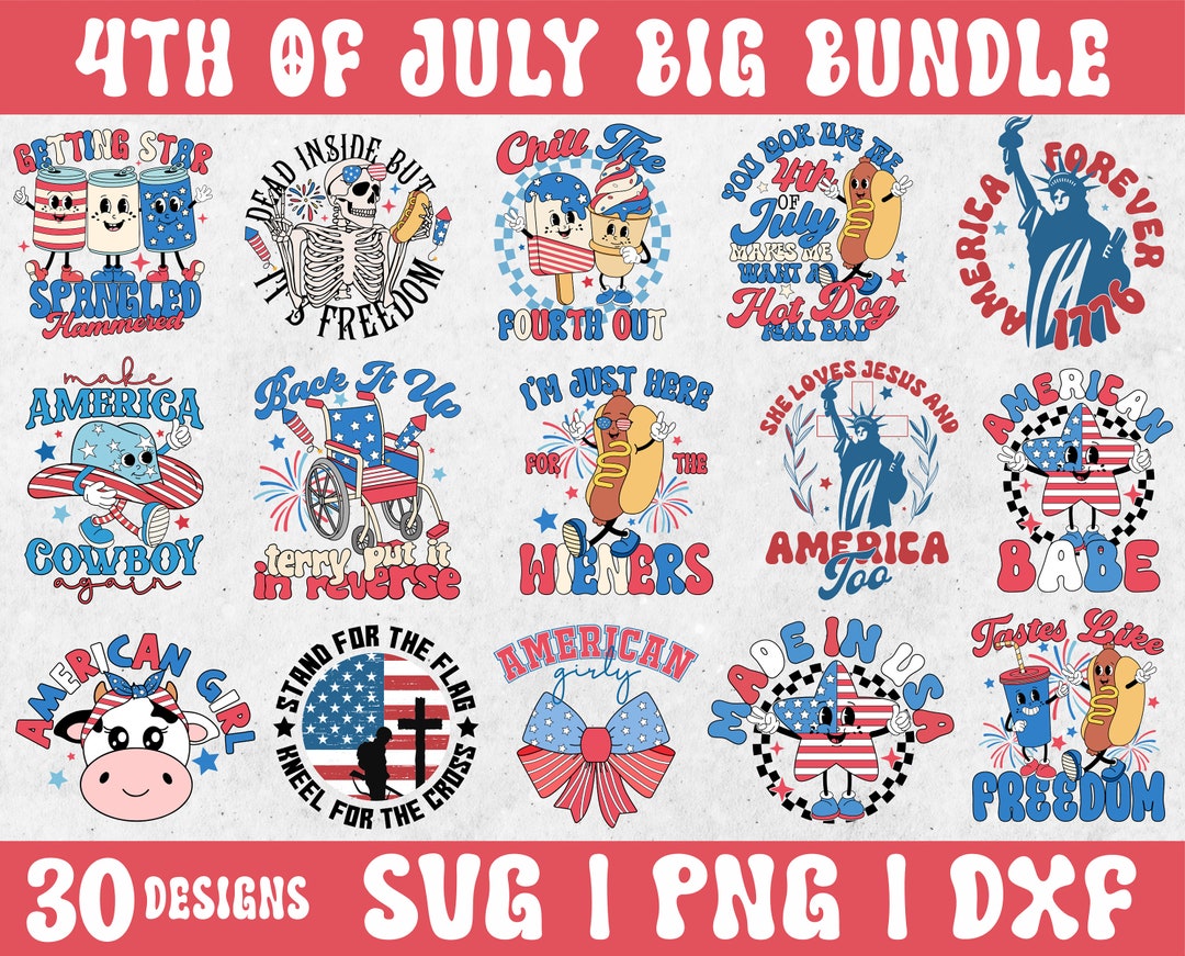 4th of July SVG Bundle, Retro 4th of July Svg, Chill the Fourth Out Svg ...
