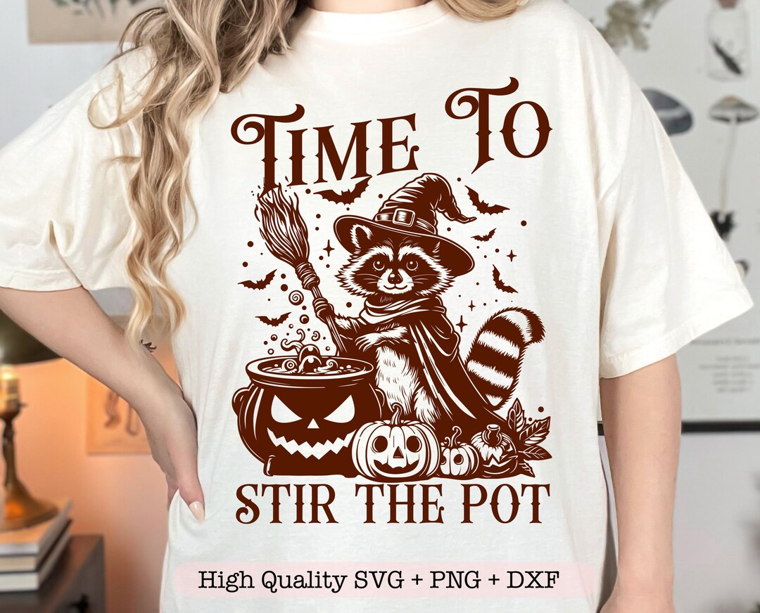 Time to Stir the Pot SVG PNG, Feral Raccoon Svg, Raccoon Brewing Svg ...