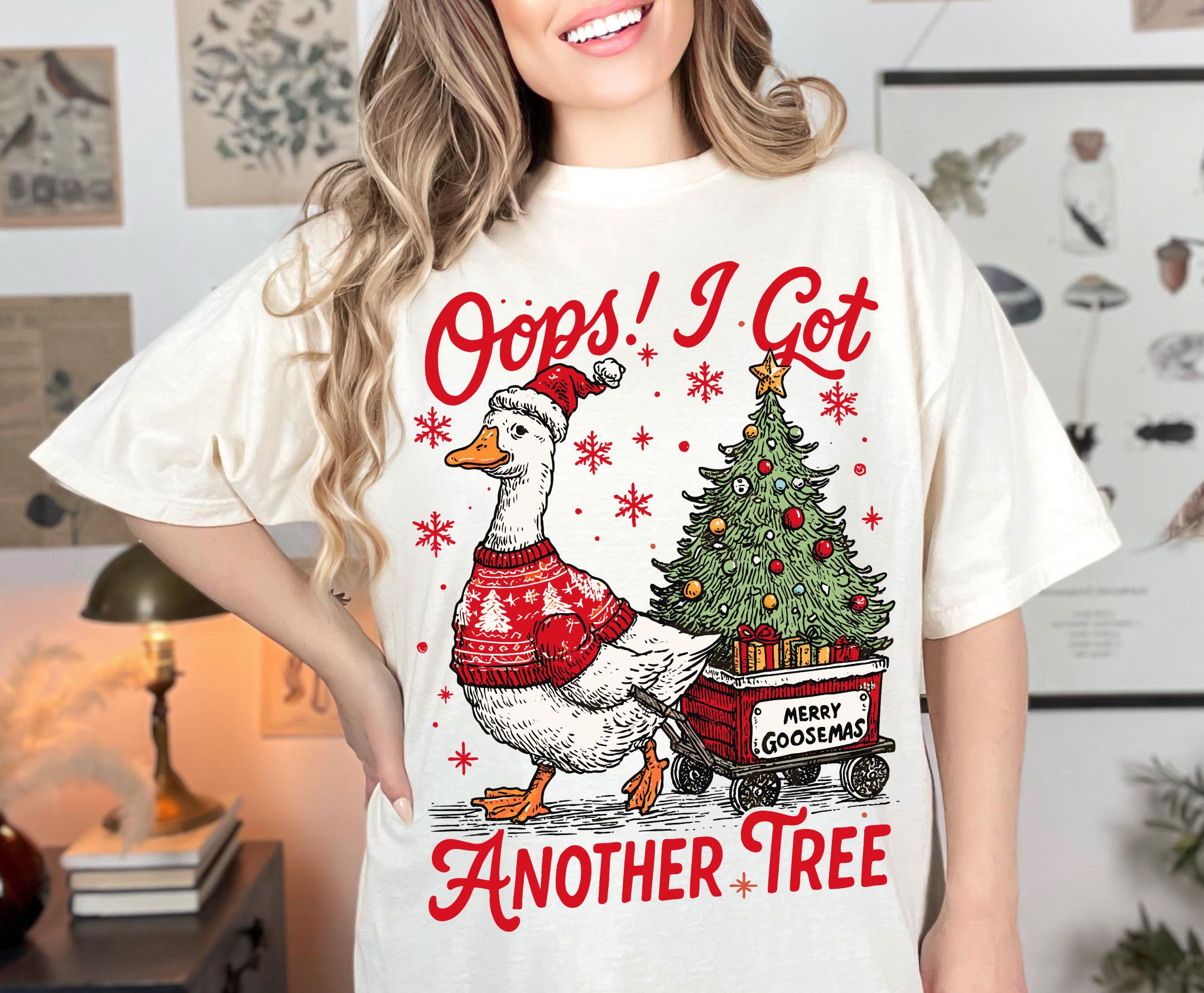 Oops I Got Another Tree PNG, Funny Christmas Goose PNG, Retro Holiday ...