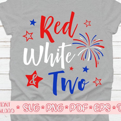 4th of July Svg Red White and TWO Svg Fireworks Svgsvg for - Etsy