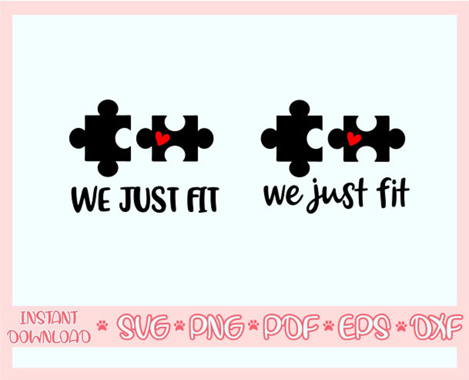 We Just Fit Svgpuzzle Svgcouple Shirts Svgmatching Shirts - Etsy