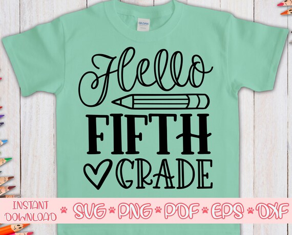 Hello Fifth Grade svg5th grade shirt svgBack to School cut | Etsy