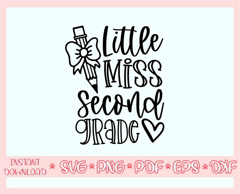 Little Miss Second Grade Svg,2nd Grade Shirt Svg,back to School Cut ...