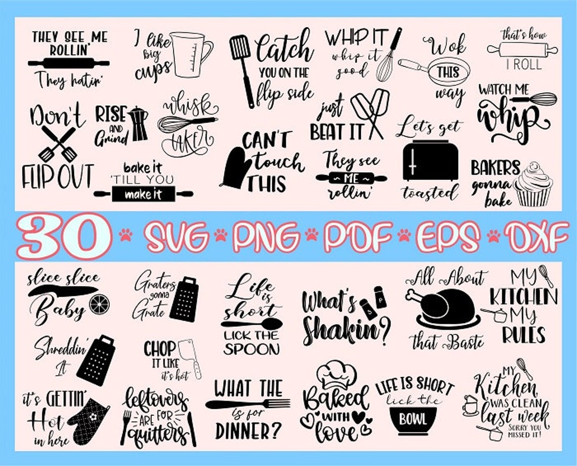 Kitchen Bundle Svgkitchen Svgkitchen Svg File for | Etsy